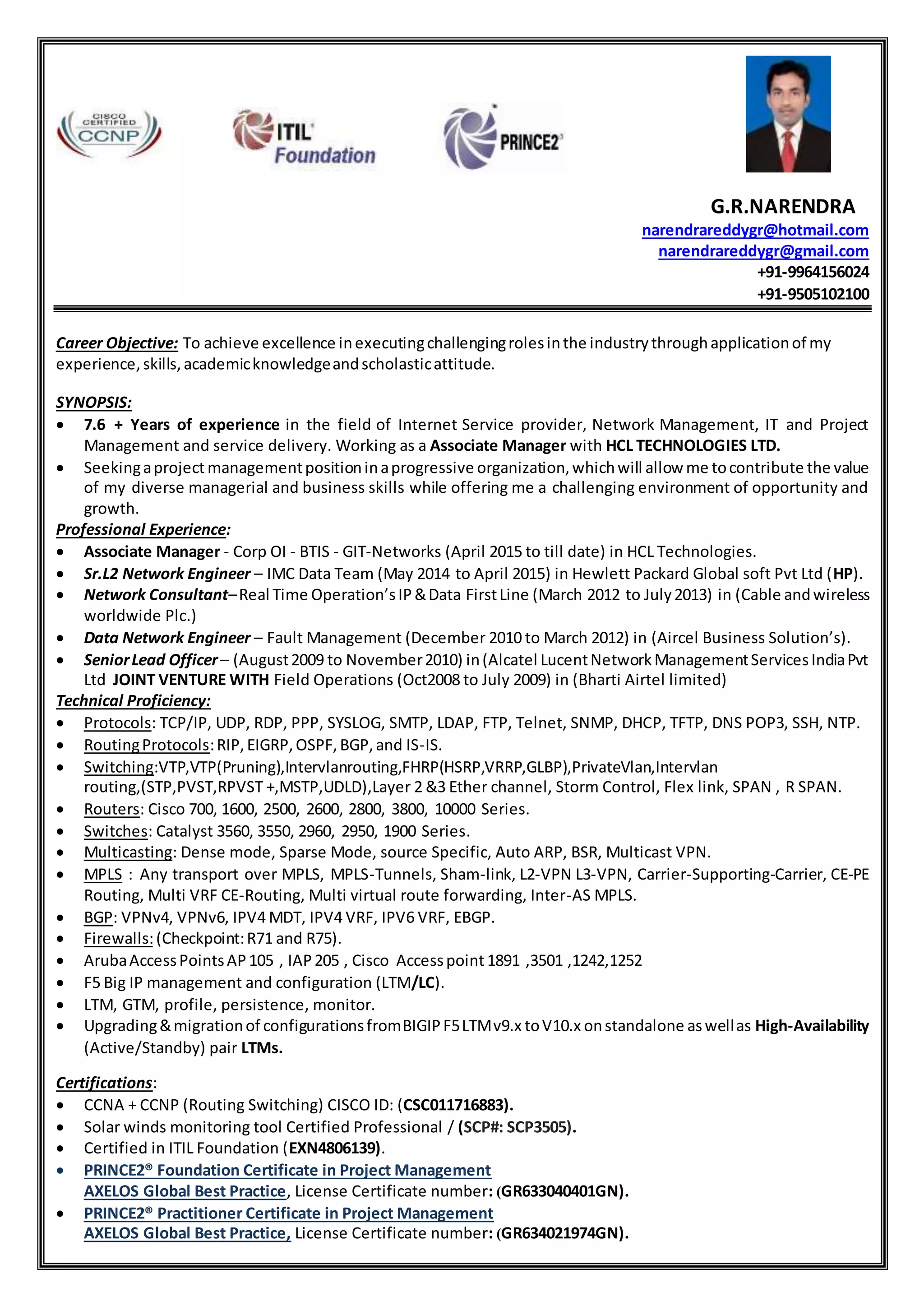 GR_Narendra __Resume | DOCX