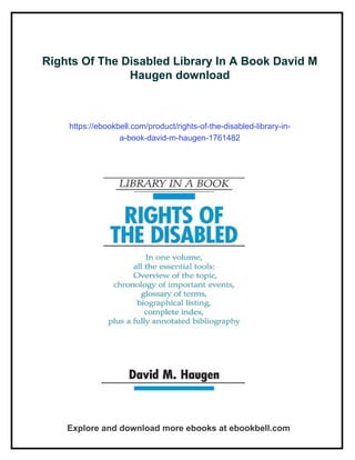Rights Of The Disabled Library In A Book David M Haugen | PDF