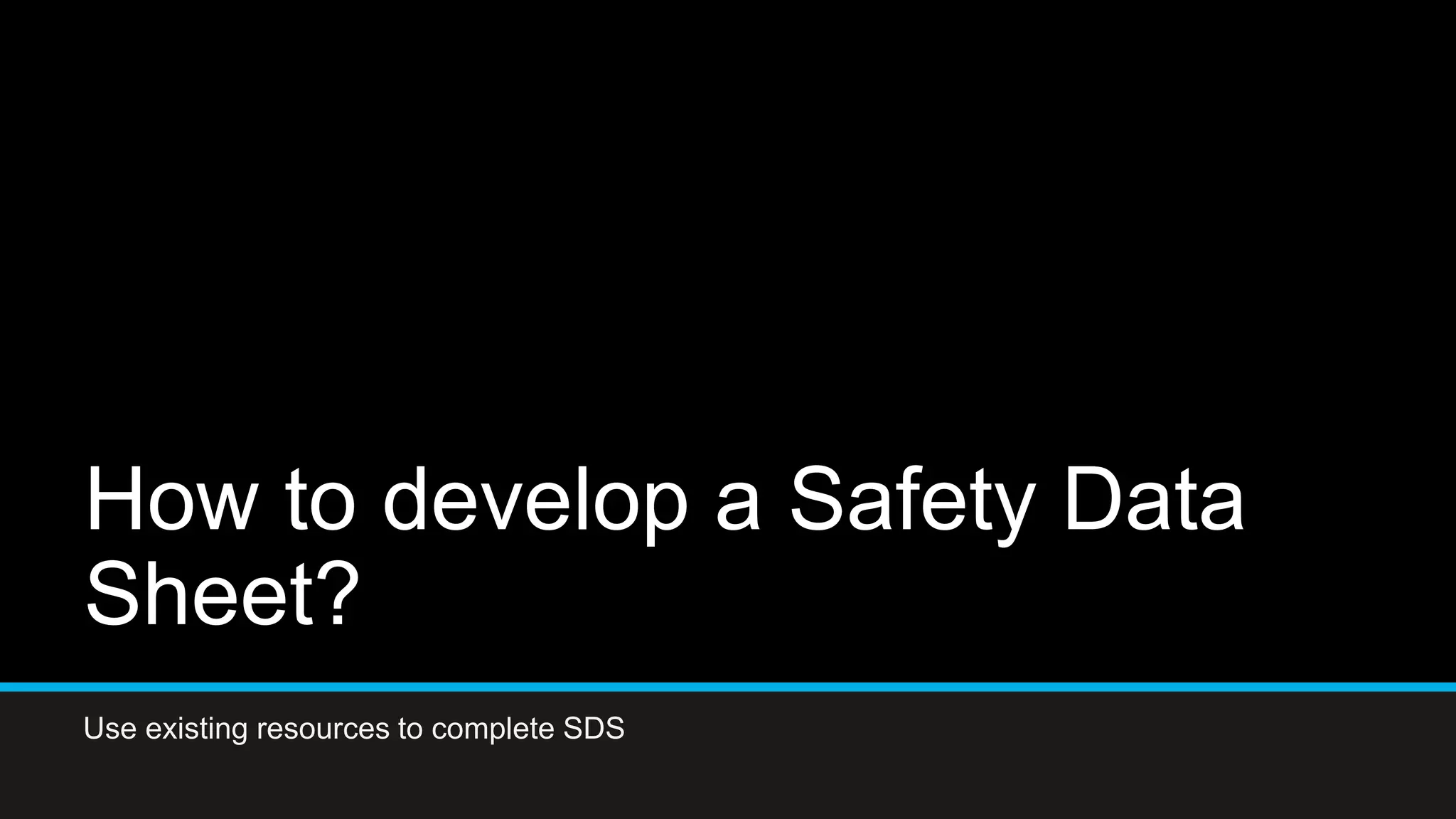 Safety Data Sheets | PPTX