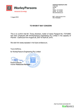 WORLEYPARSONS CERTIFICATE | PDF