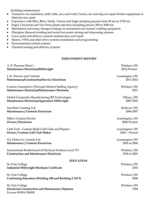 Mike Resume 2015 | DOC