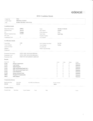 Btec Candidate Details | PDF