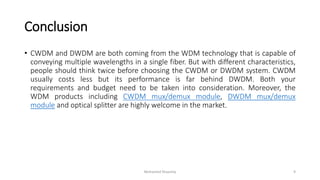 CWDM vs DWDM Technology | PPTX
