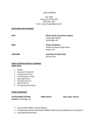 JACE SCHERGER RESUME___2016-4 | PDF