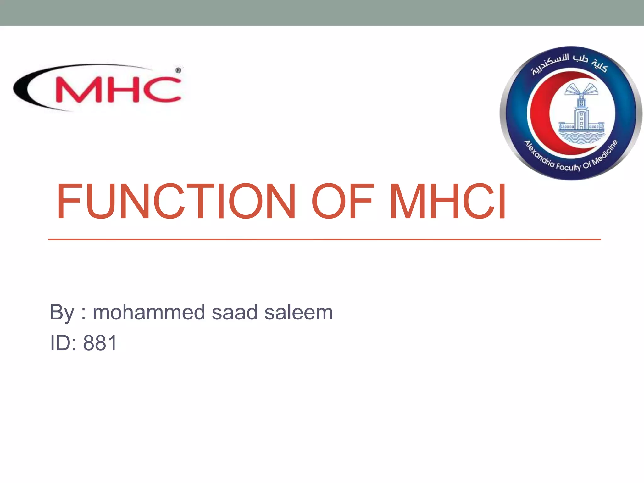 function of mhc | PPT