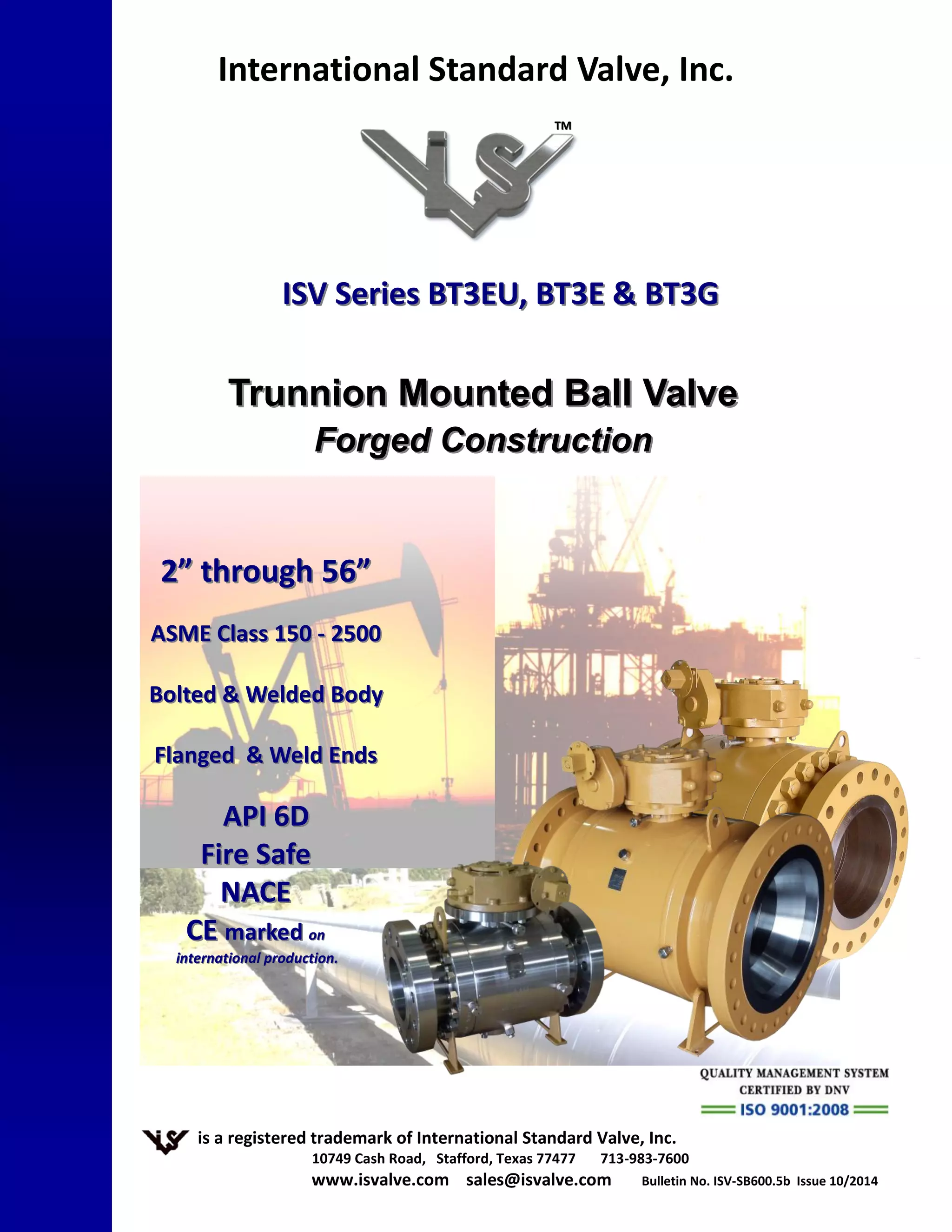 ISV 3 PC trunnion ball valve SB600.5b-web(1) | PDF