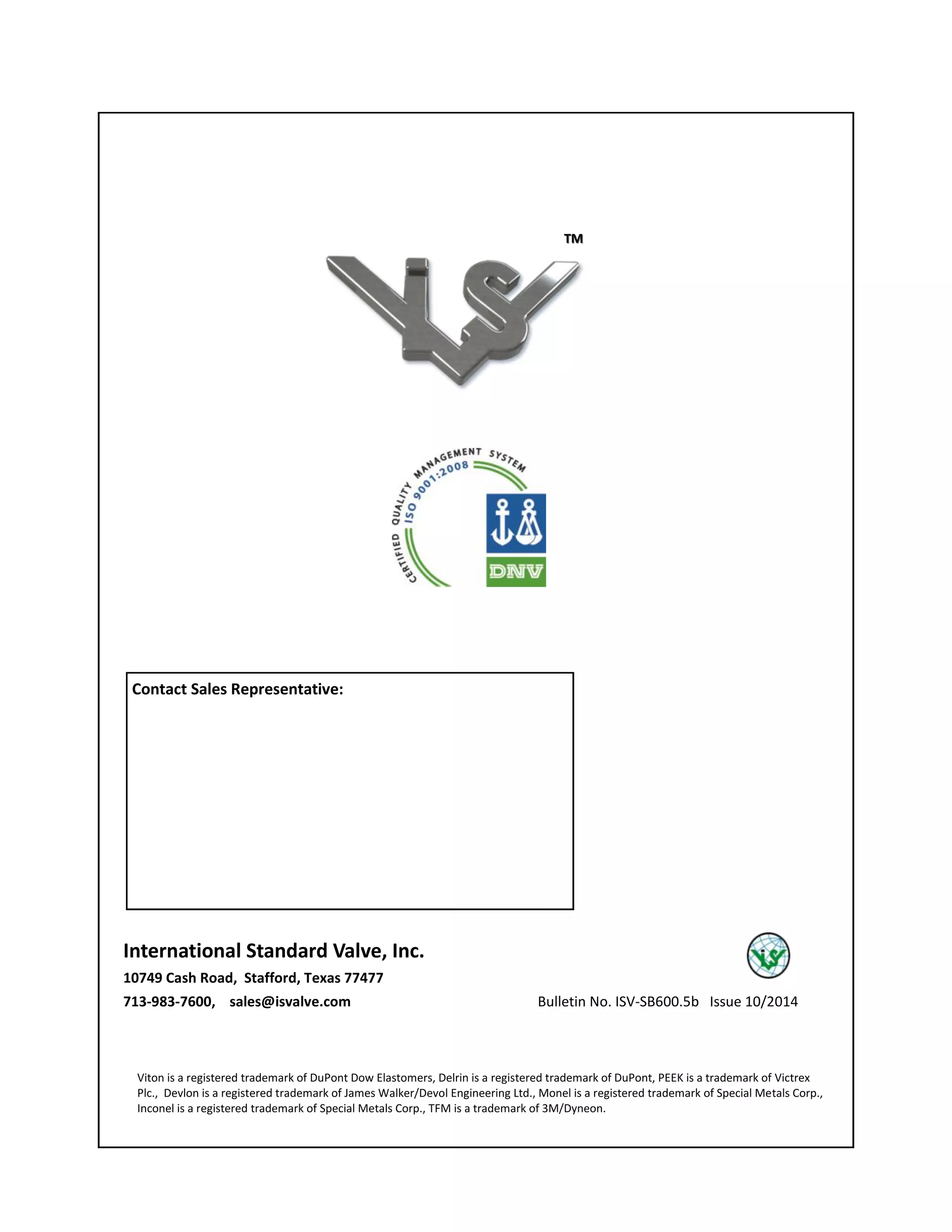 ISV 3 PC trunnion ball valve SB600.5b-web(1) | PDF