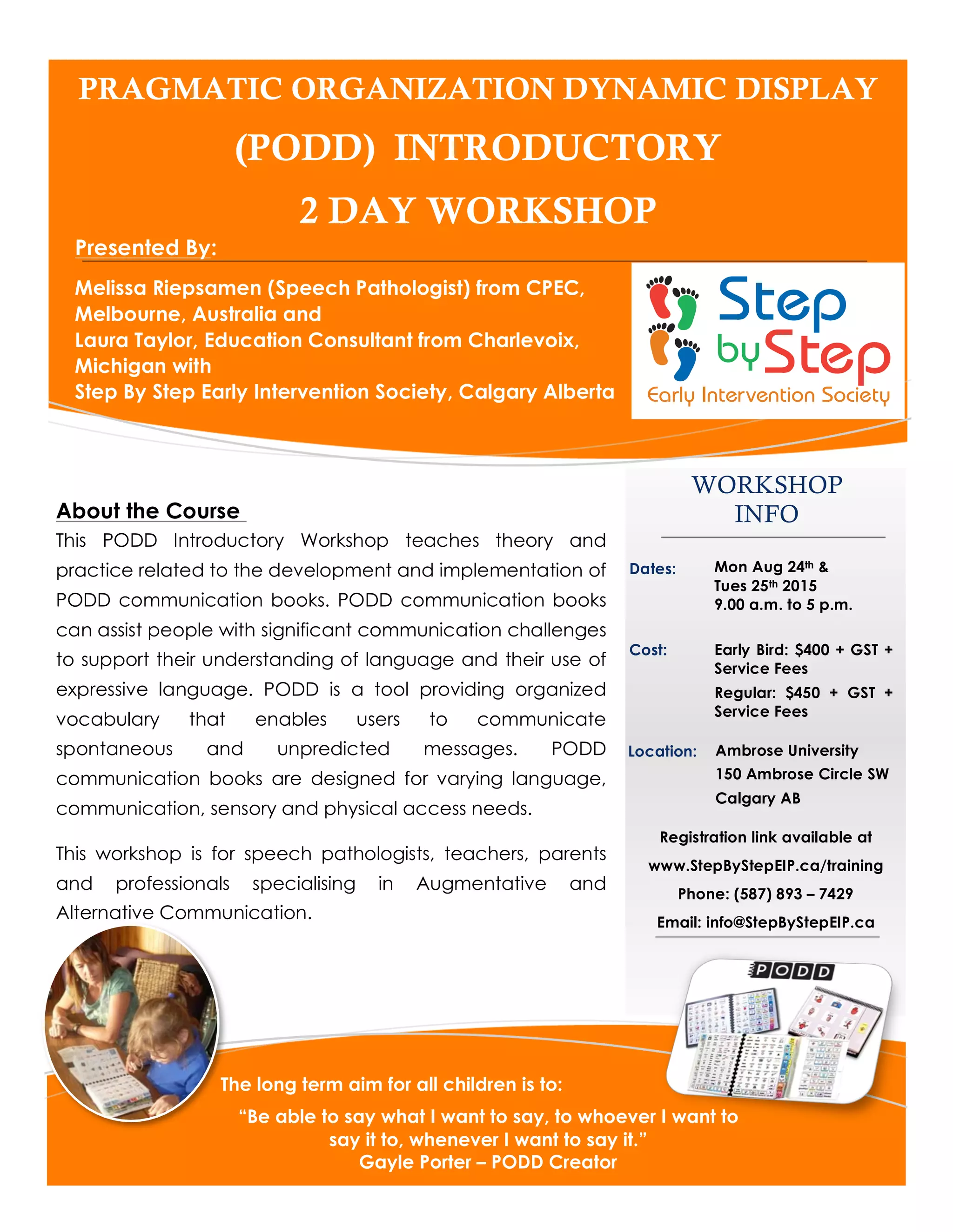 SSEIS 2 Day Intro to PODD Workshop August 2015 | PDF