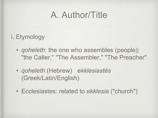 Lesson 32 _Ecclesiastes The Problem of Problem of Life_ | PPT