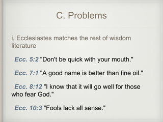 Lesson 32 _Ecclesiastes The Problem of Problem of Life_ | PPT