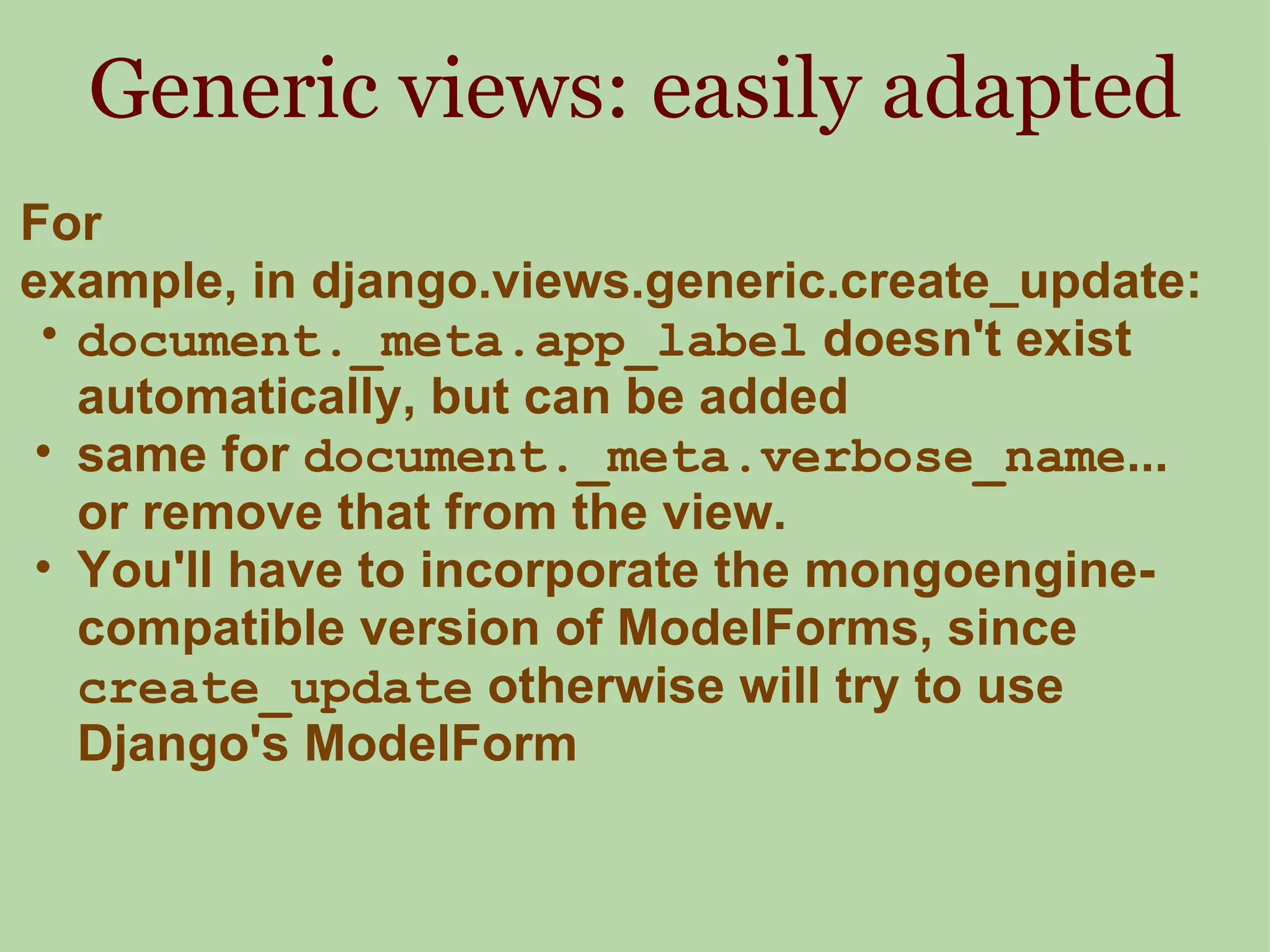 Django and Mongoengine | PPT