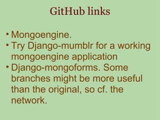 Django and Mongoengine | PPT