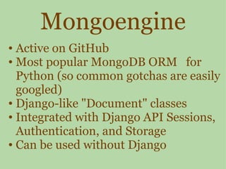 Django and Mongoengine | PPT