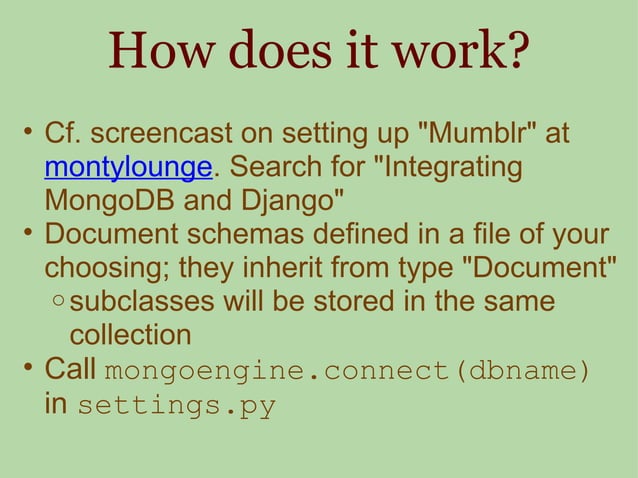 Django and Mongoengine | PPT