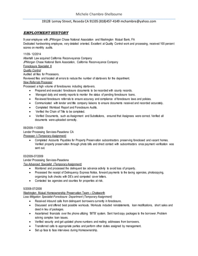 michele' resume | PDF