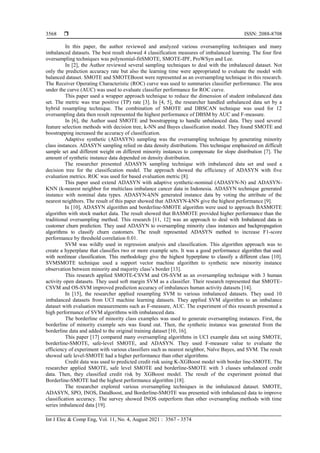 Oversampling technique in student performance classification from engineering course | PDF