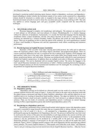 Source side pre-ordering using recurrent neural networks for English-Myanmar machine translation ...
