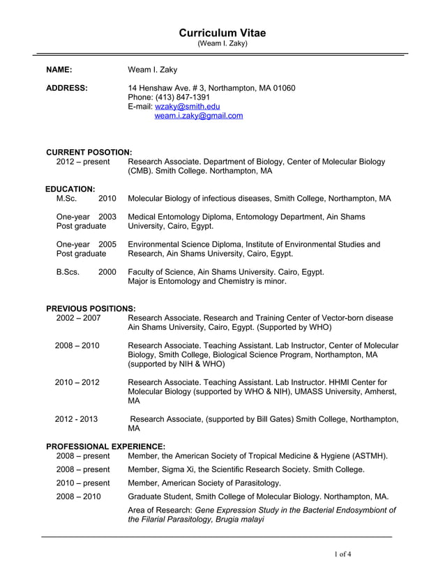 Zaky-Curriculum Vitae, 2015 | PDF