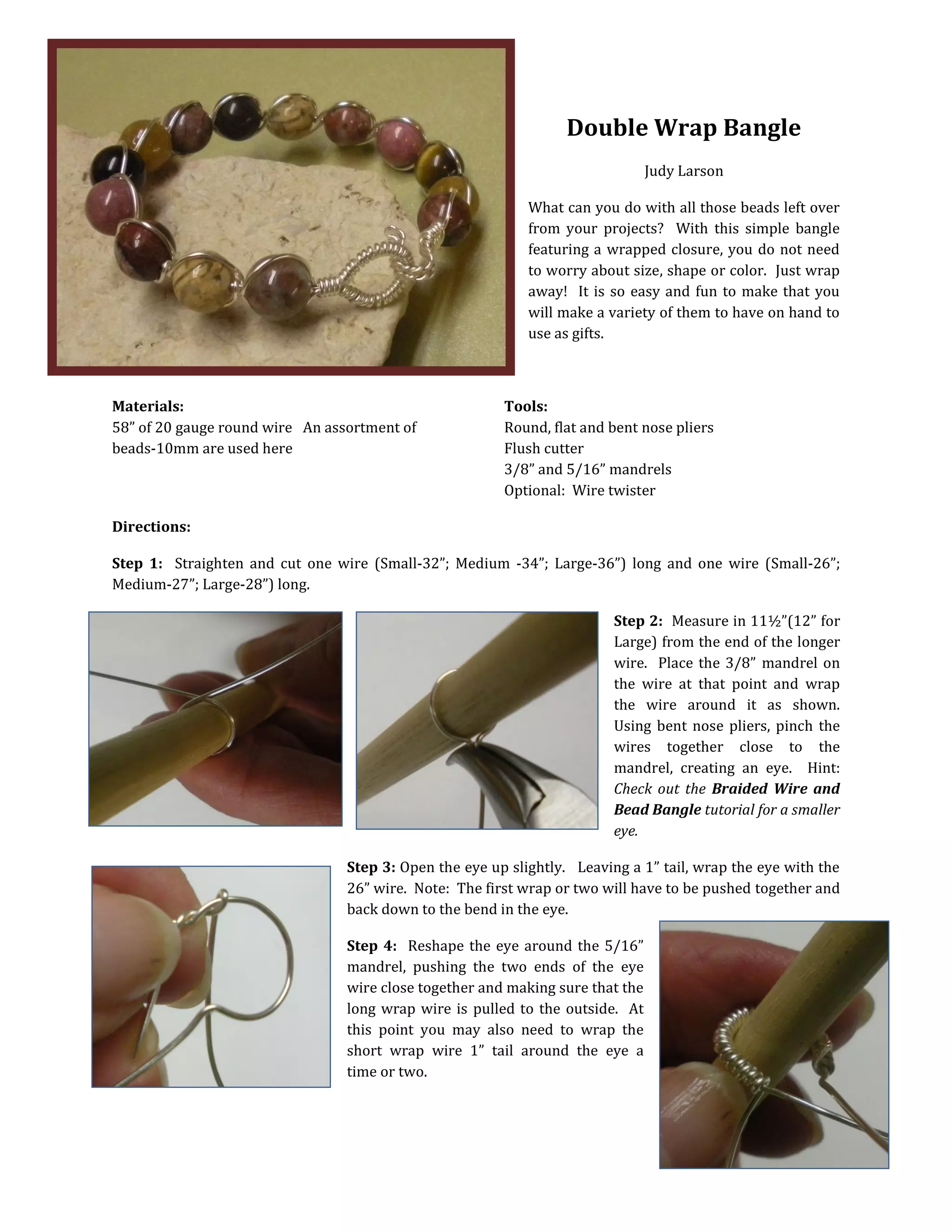 Double Wrap Wire Bangle Bracelet Tutorial | PDF