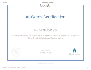 Google Partners - adwords Certification | PPT