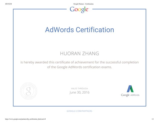 Google Partners - adwords Certification | PPT