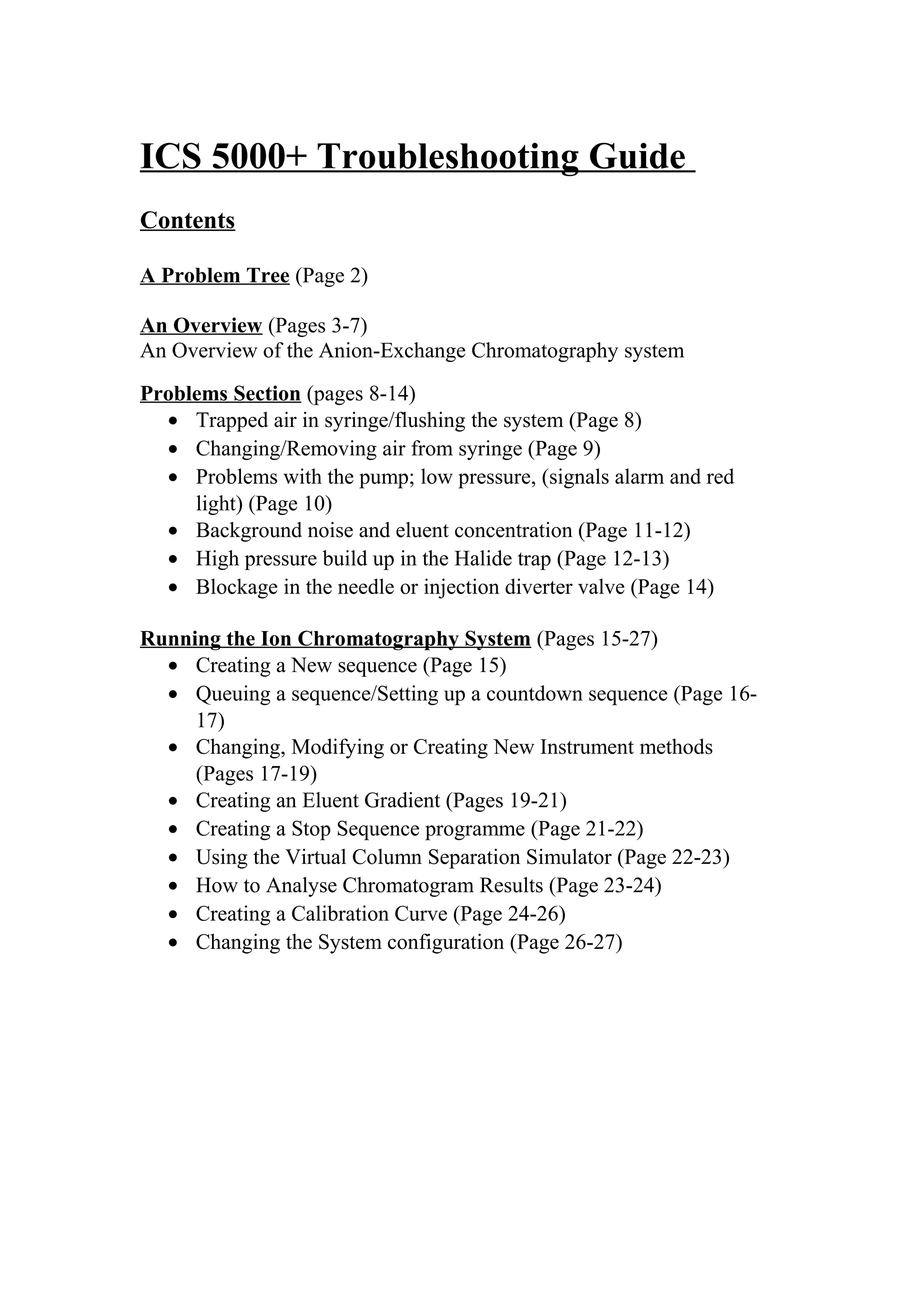 ICS 5000+ Trouble-shooting guide | DOC