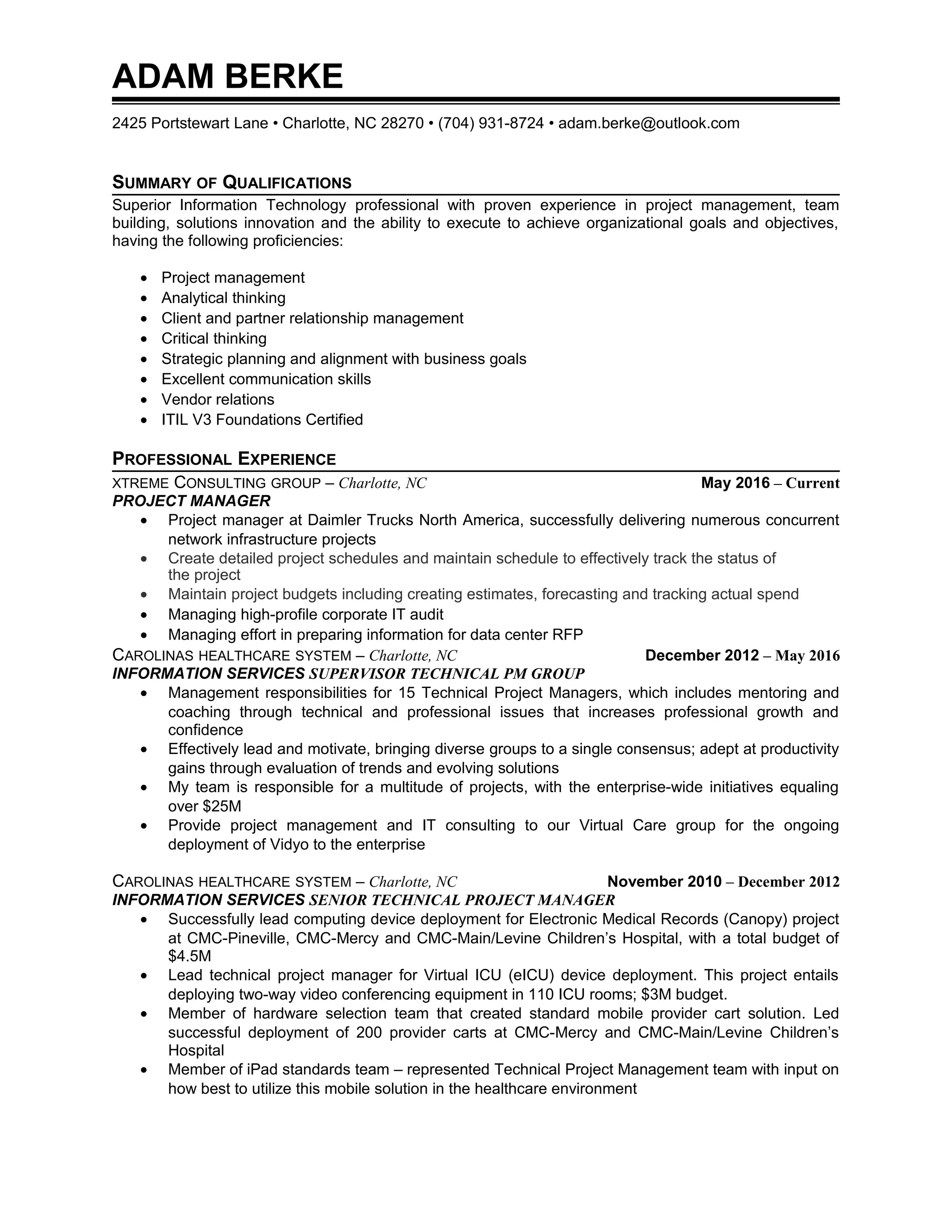 Adam Berke Resume | DOC