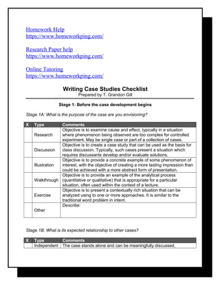 88240354 writing-case-studies-checklist | DOC