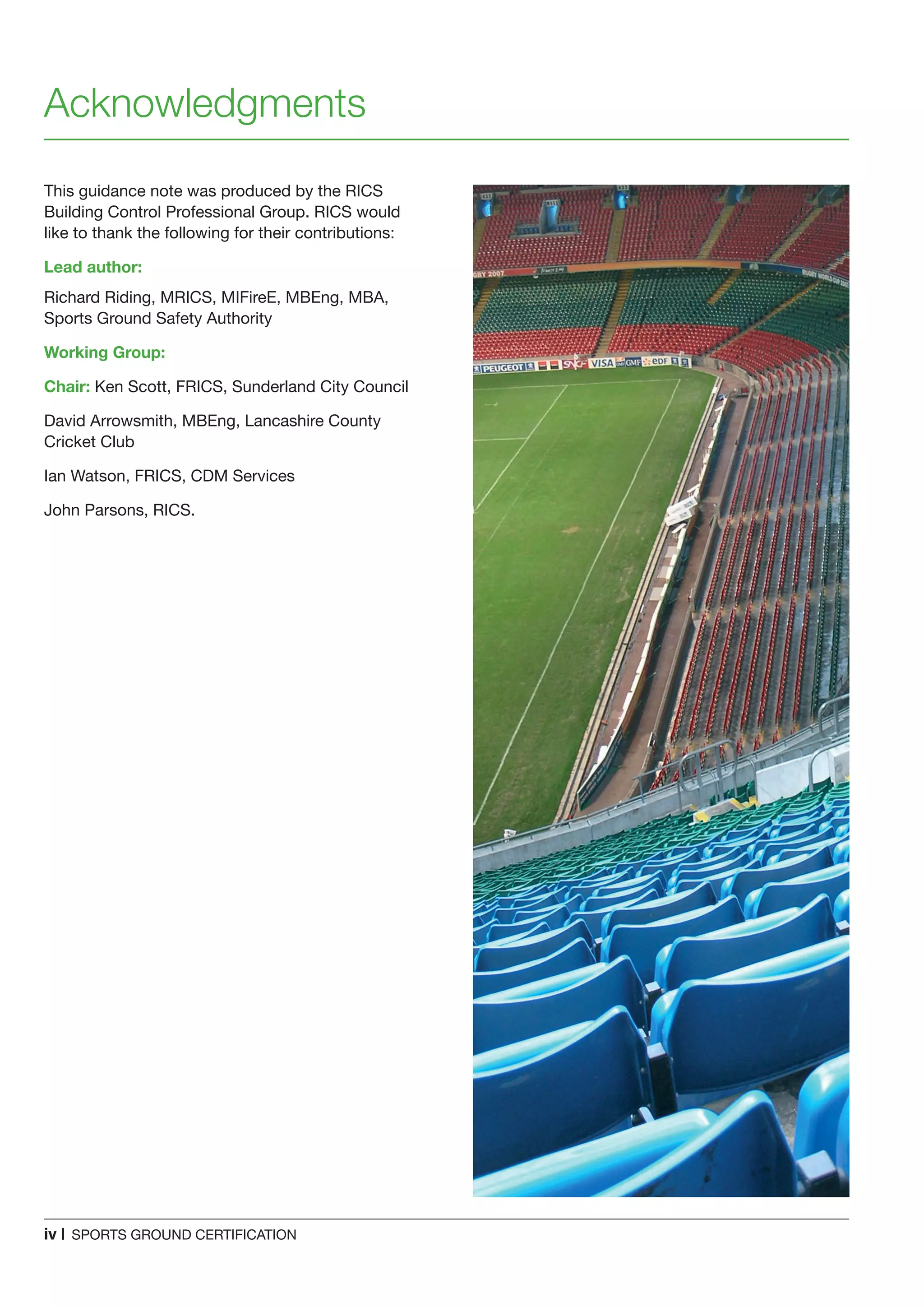 RICS Sports ground certification | PDF