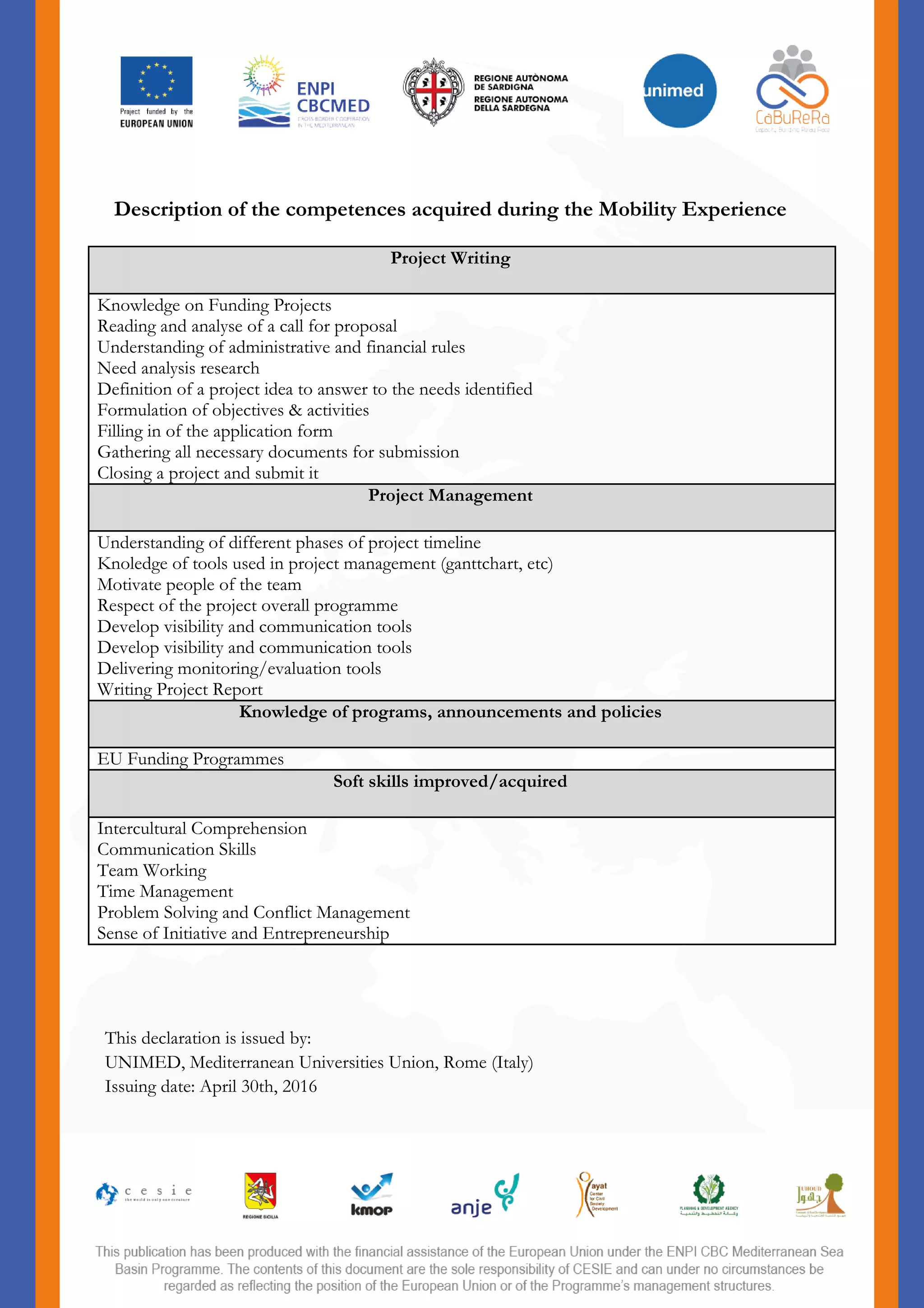 Declaration of Competences_TG2_Final_NardeenAlSunna | PDF