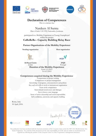 Declaration of Competences_TG2_Final_NardeenAlSunna | PDF