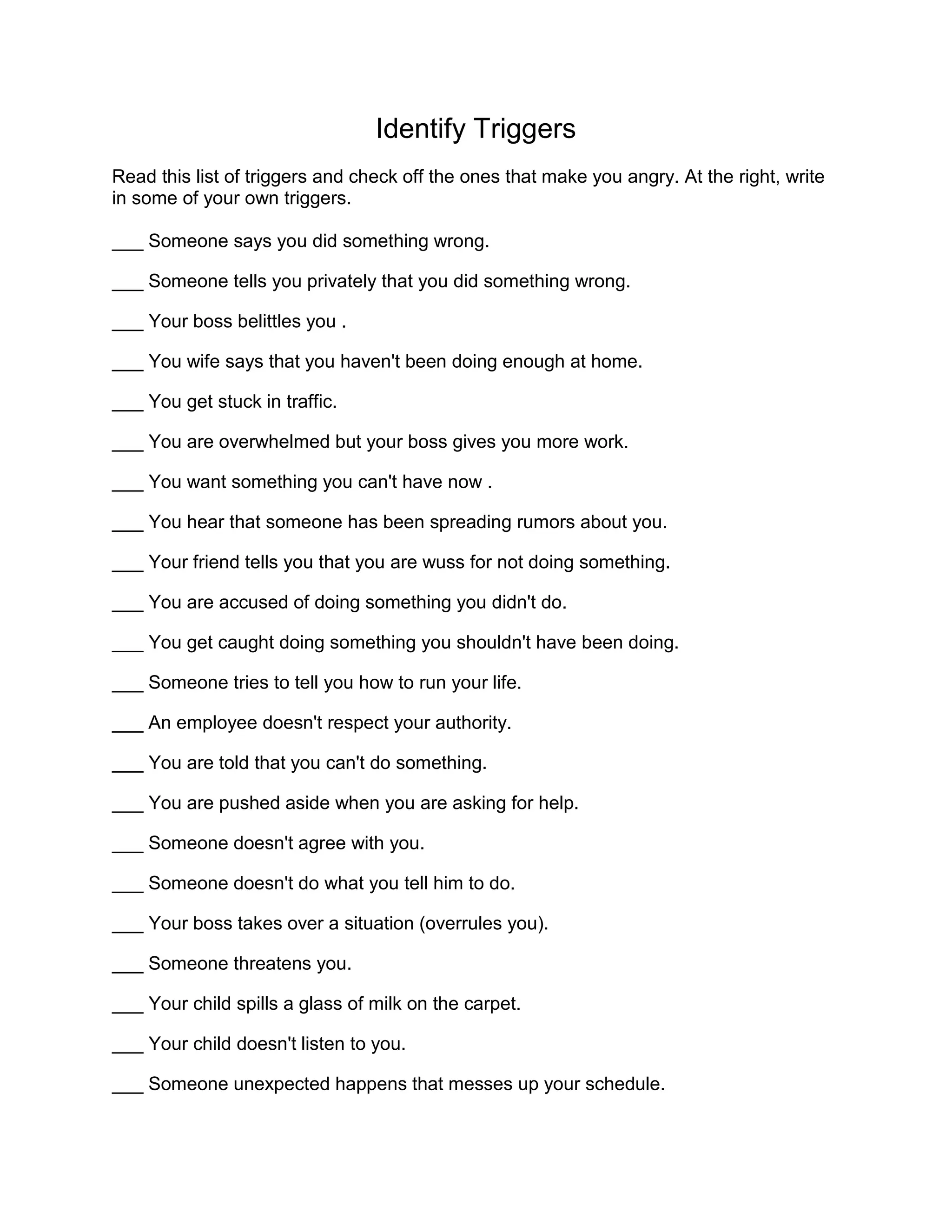 883 identify-triggers | PDF | Career Advice | Careers