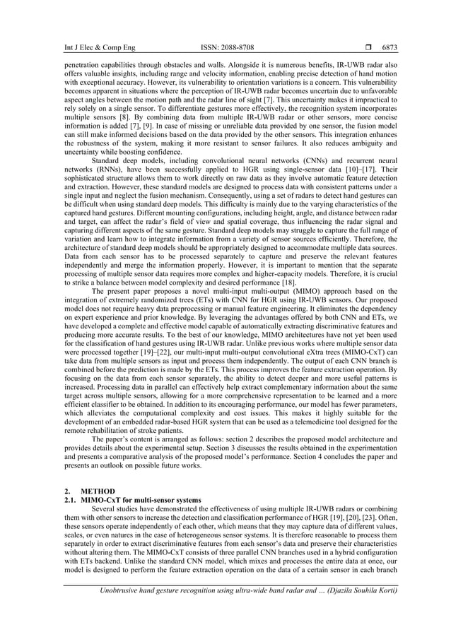 Unobtrusive hand gesture recognition using ultra-wide band radar and deep learning | PDF