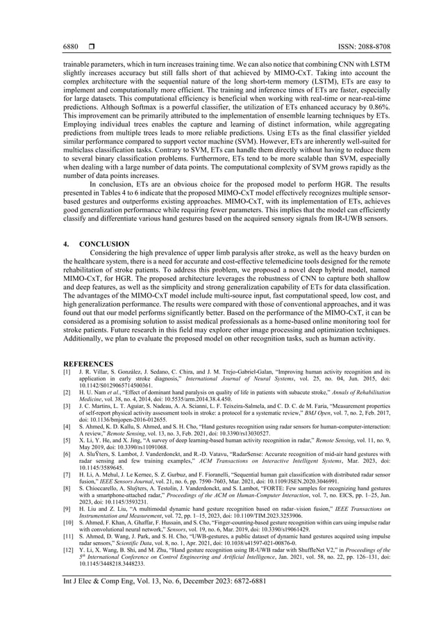 Unobtrusive hand gesture recognition using ultra-wide band radar and deep learning | PDF