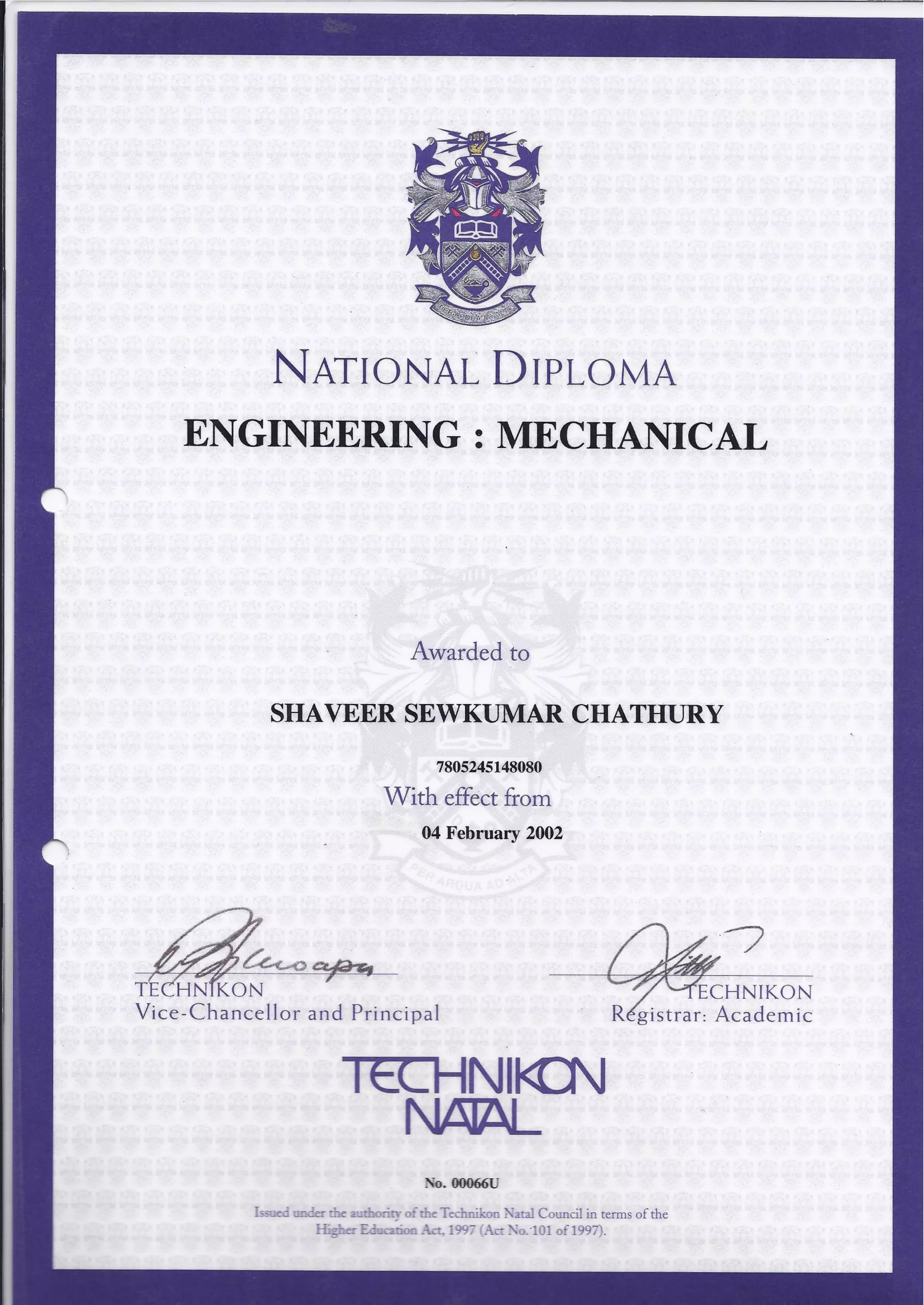 National Diploma Certificate | PDF