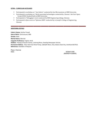 Manish Kumar-.Net,Sql Server Developer,BI(SSIS,SSAS,SSRS) | DOC | Databases | Computer Software ...