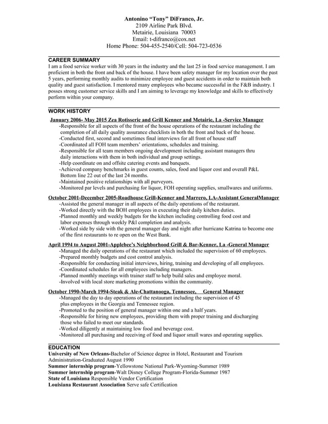 Tony Resume | PDF