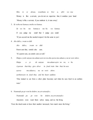 PARALLELISM OF AKAN PROVERBS- TERM PAPER | DOCX