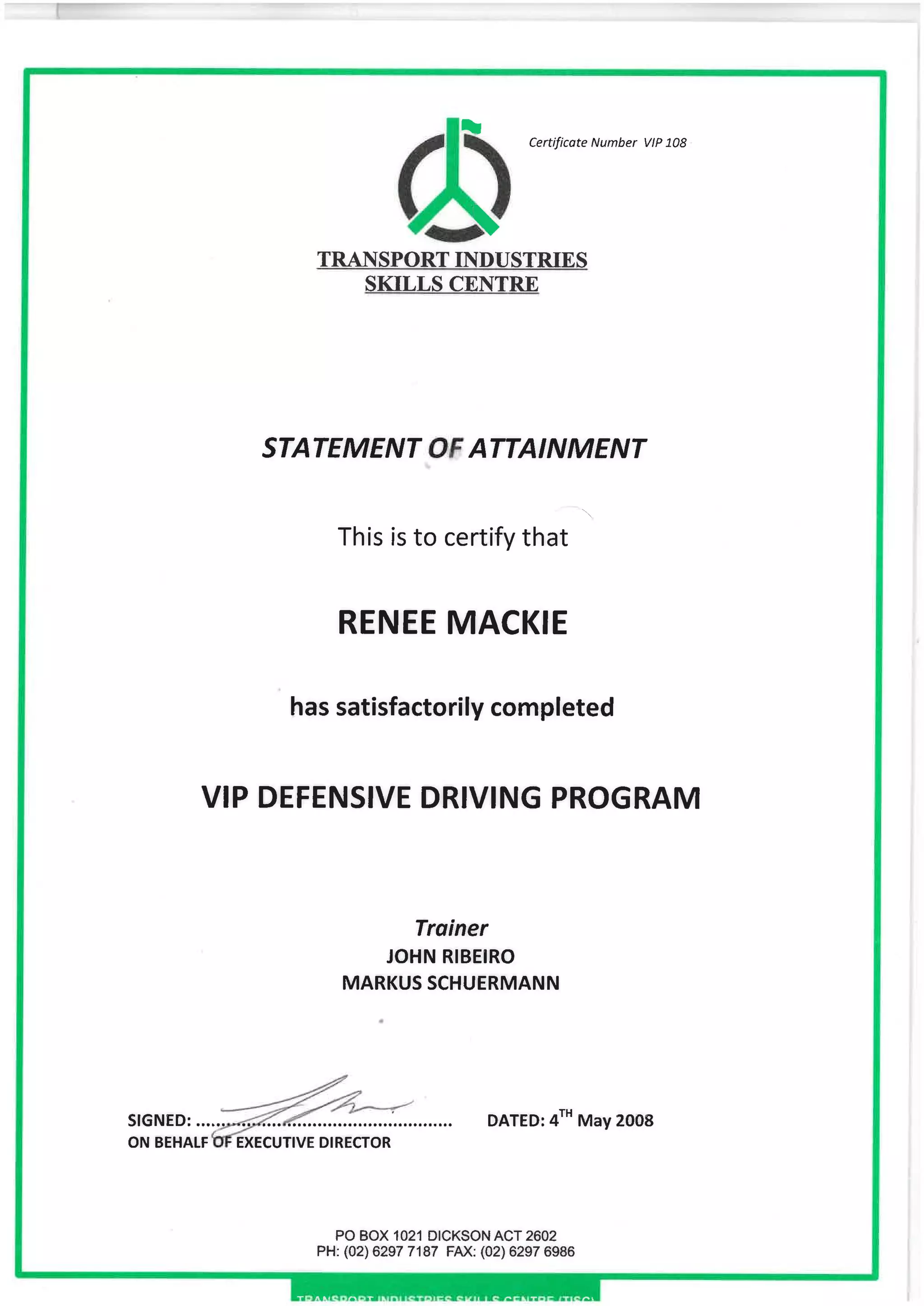 Transport Industries Skills Centre - Vip Defensive Driving Program | PDF