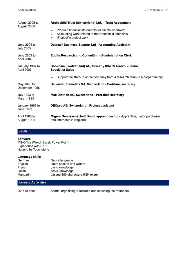 CV Anita Raaflaub | PDF
