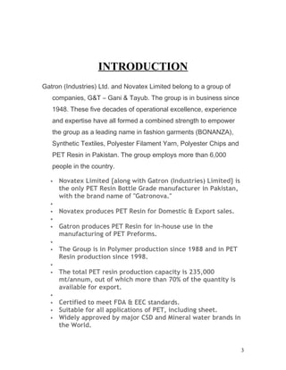 Novatex Internship Report | DOC
