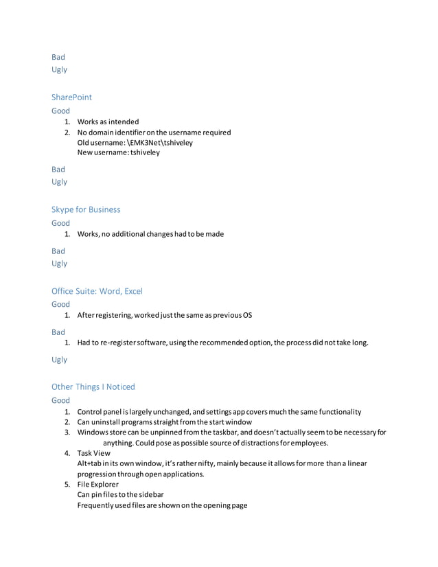Windows 10 upgrade notes | DOCX