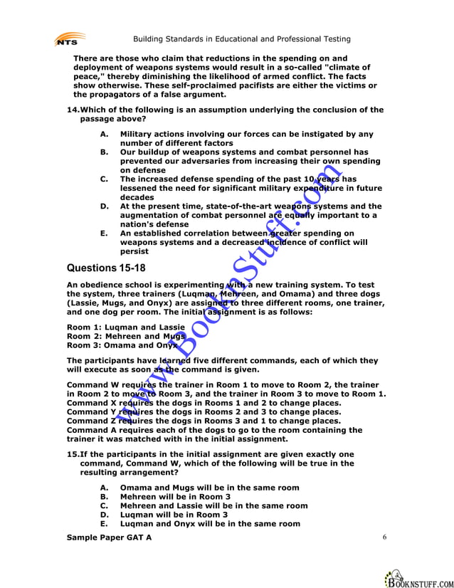 GAT NTS SAMPLE PAPERS MATERIAL PART 1 | PDF | Physics | Science
