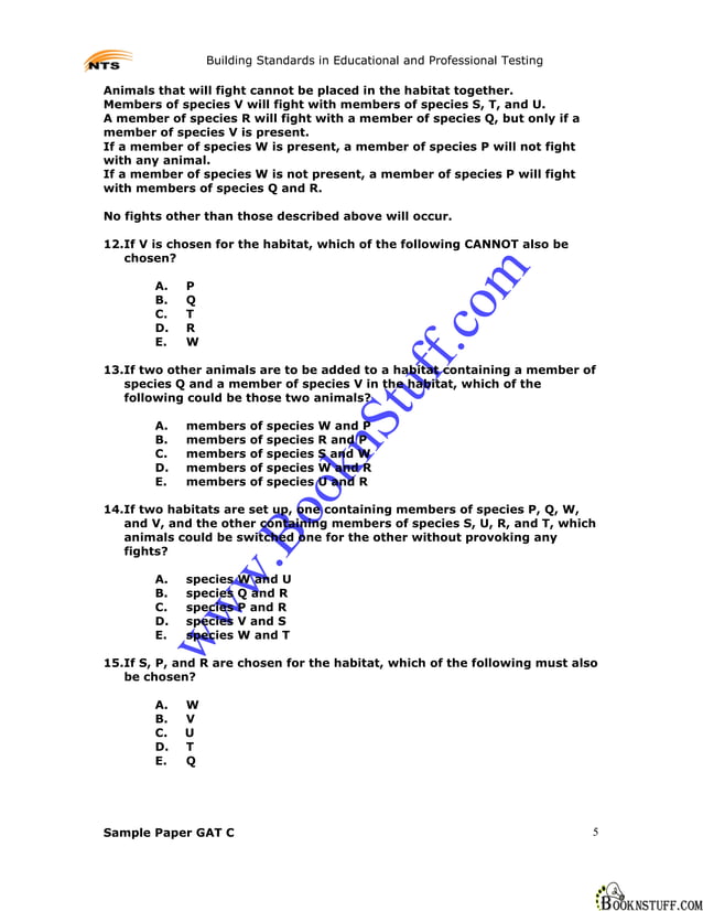 GAT NTS SAMPLE PAPERS MATERIAL PART 2 | PDF