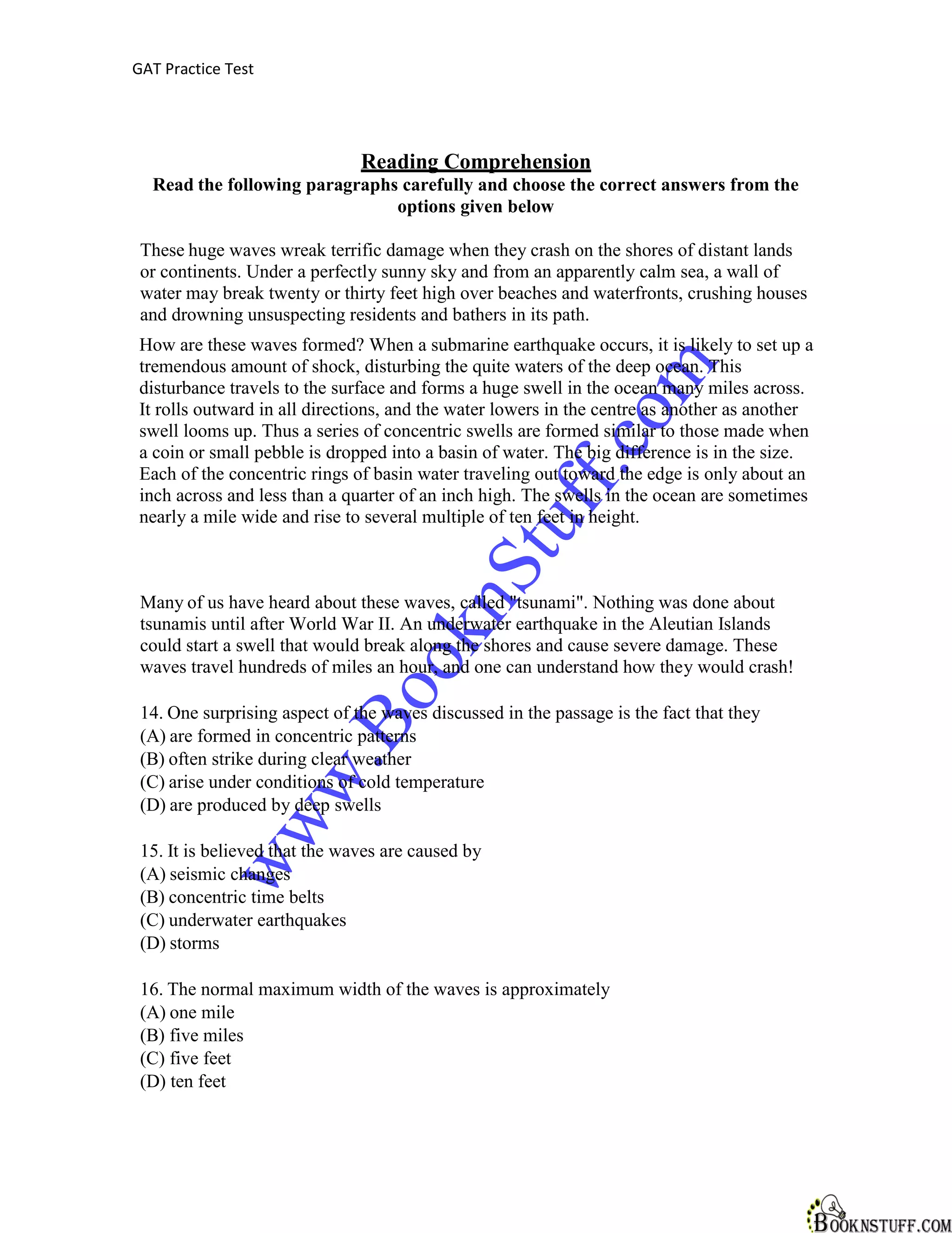 GAT NTS SAMPLE PAPERS MATERIAL PART 3 | PDF