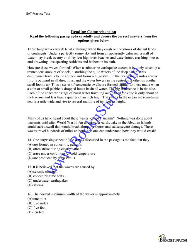 GAT NTS SAMPLE PAPERS MATERIAL PART 3 | PDF