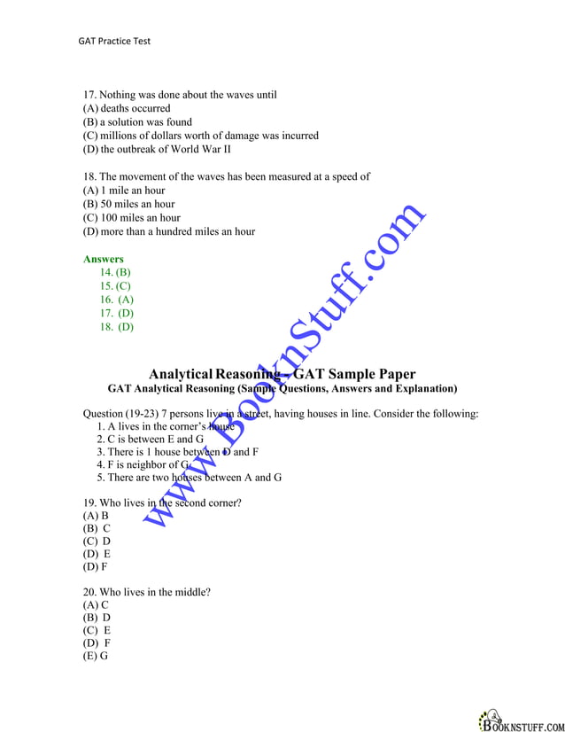 GAT NTS SAMPLE PAPERS MATERIAL PART 3 | PDF