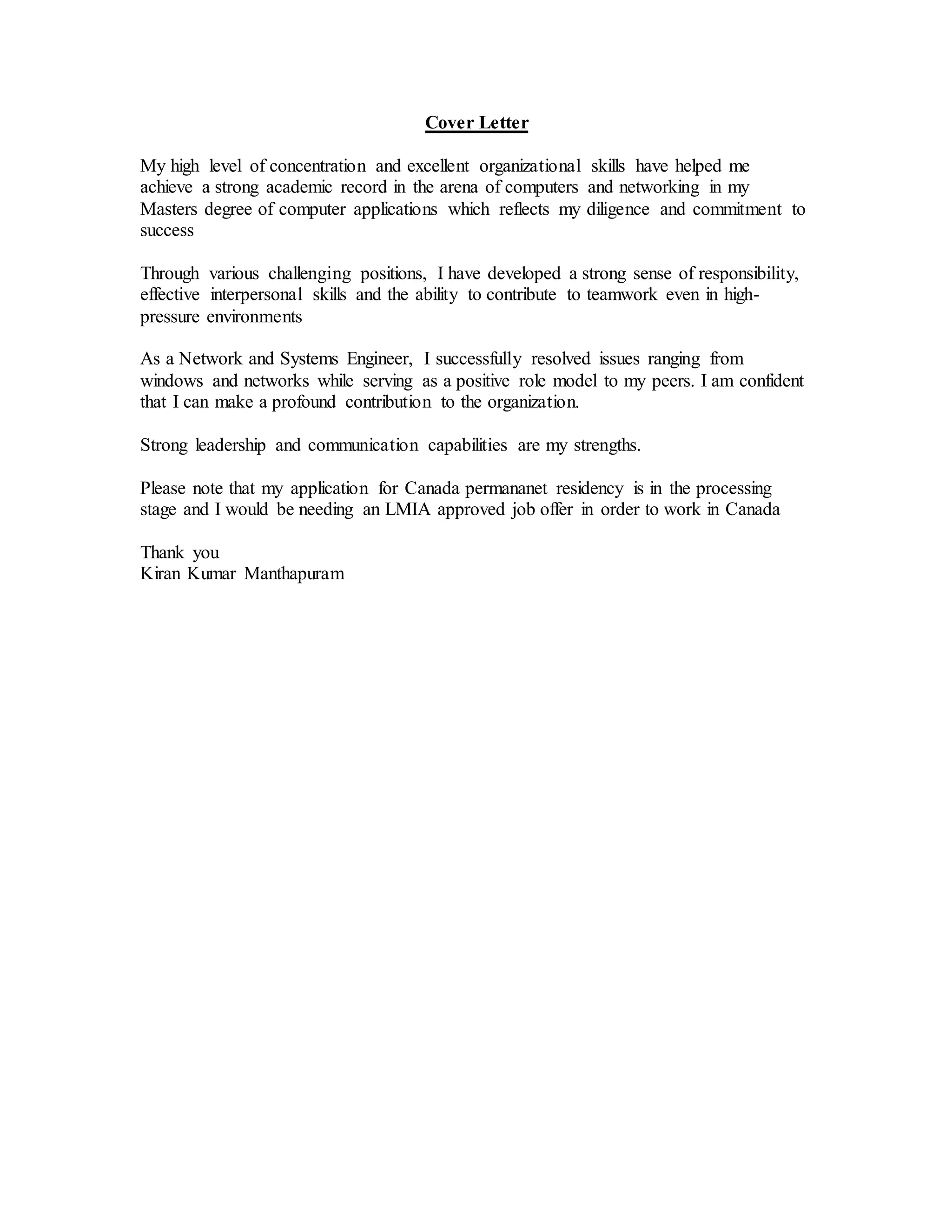 Covering Letter Pdf