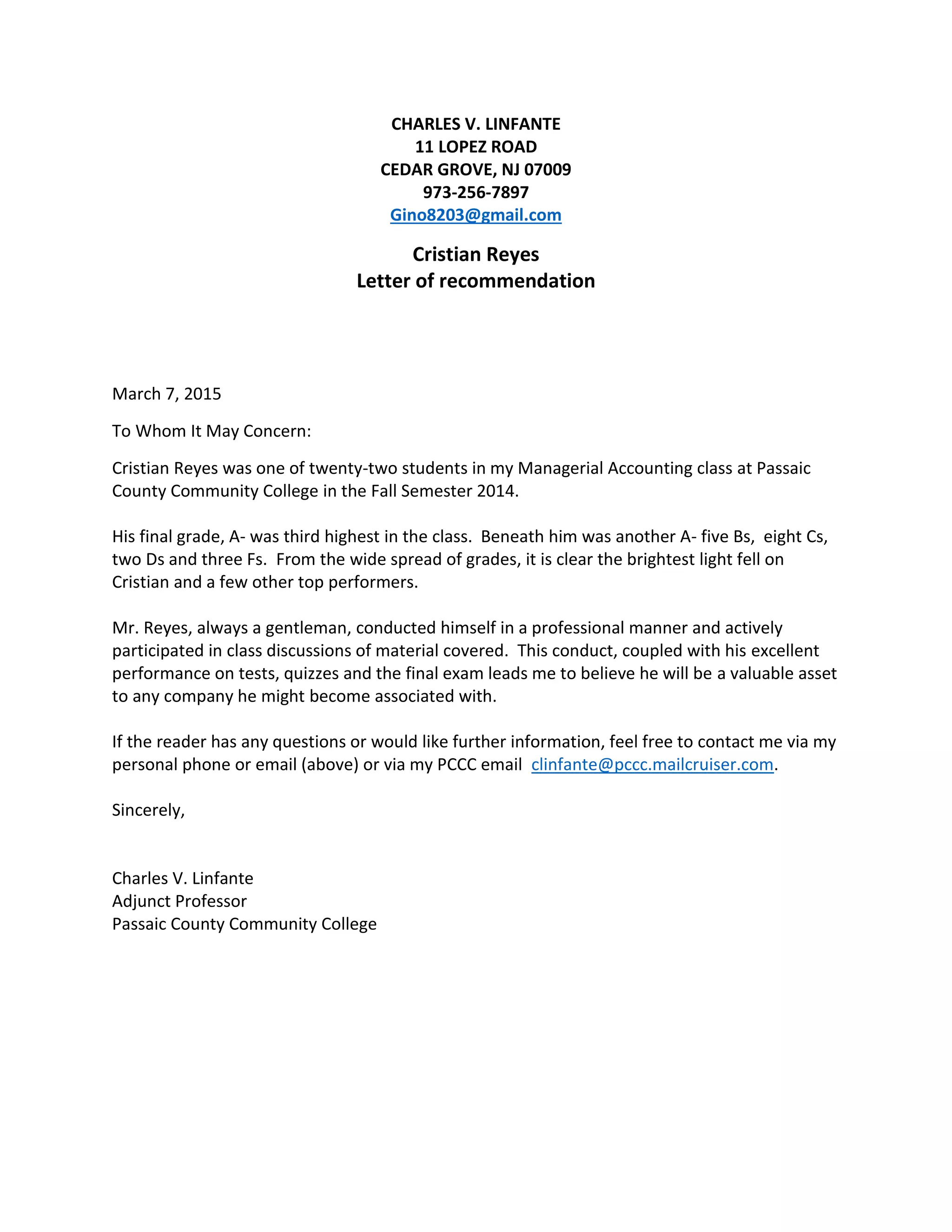 CVL LTR RECOMMENDATION C REYES PCCC (PDF) | PDF