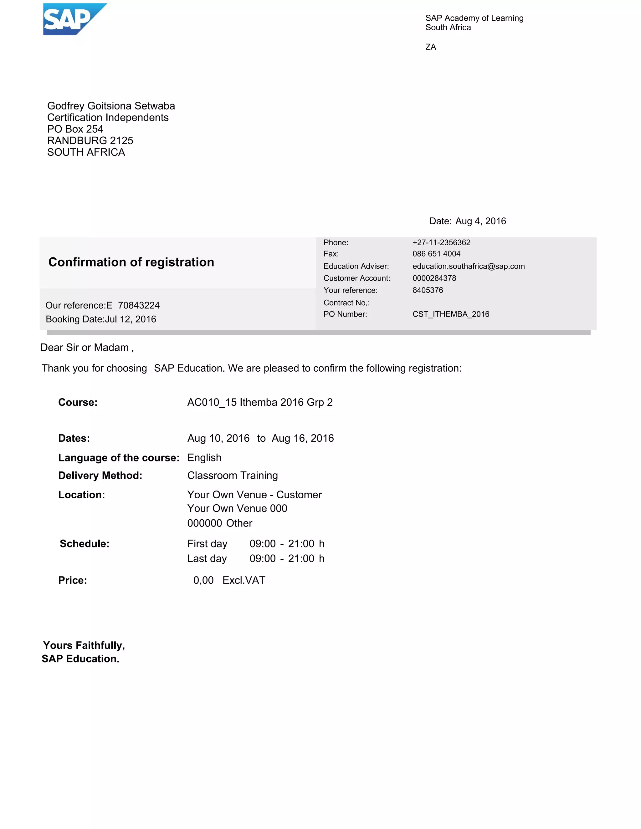 SAP Training Confirmation.PDF